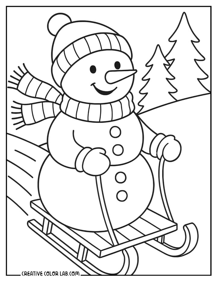 Snowman Coloring Pages | Free Printable PDFs