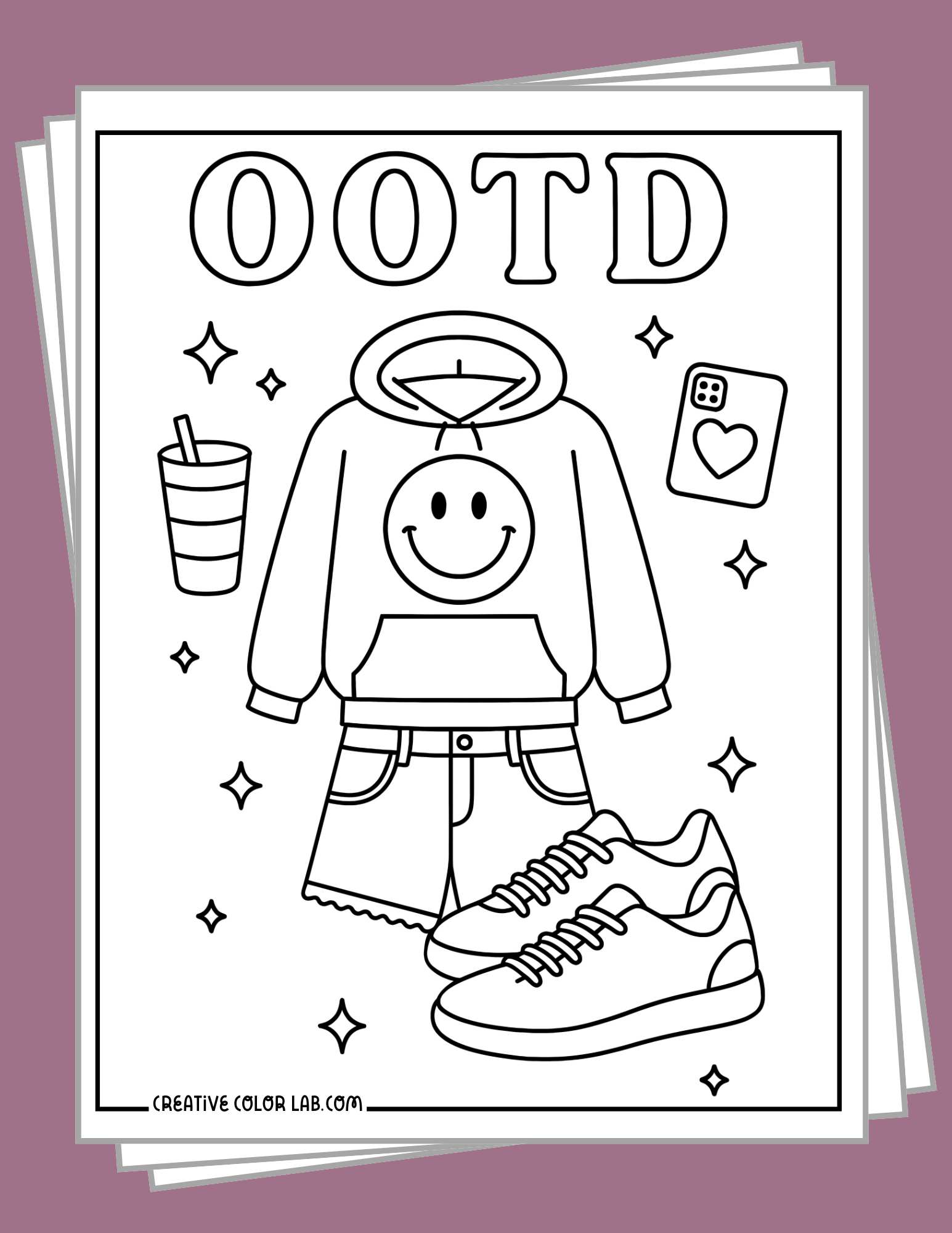 Free Preppy Coloring Pages | Printable PDFs
