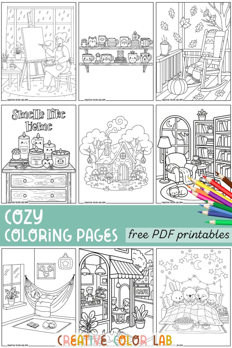 Cozy Coloring Pages PDFs to Color